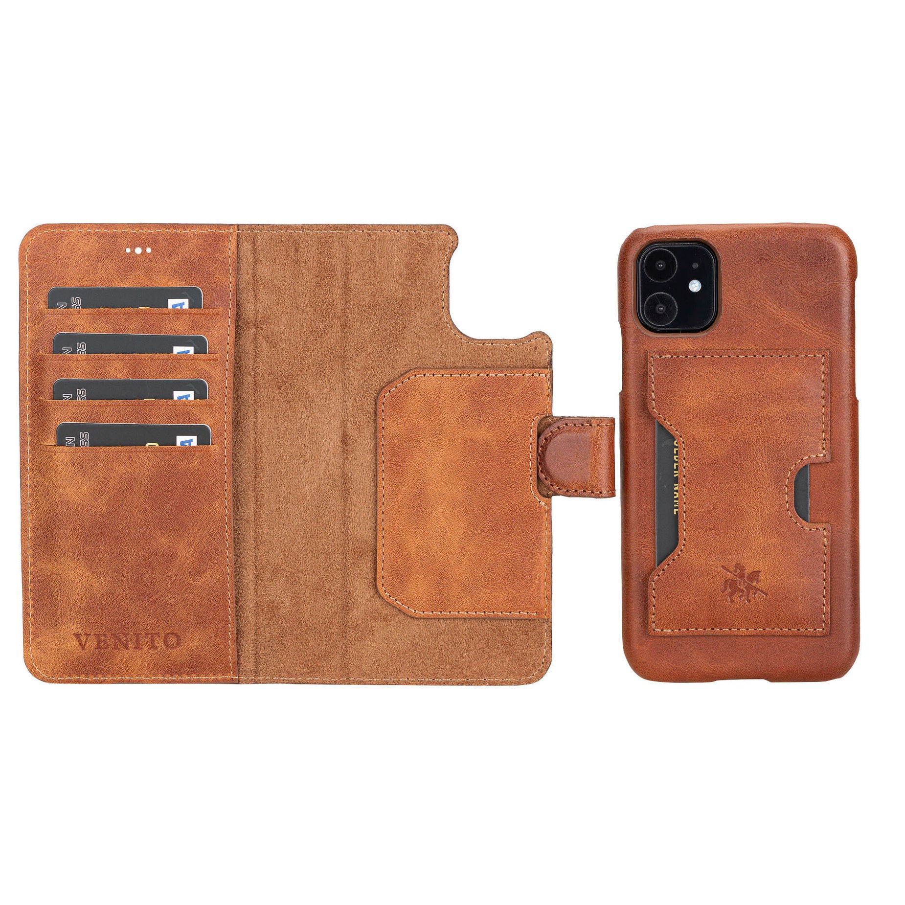 iPhone 11 Leather Wallet & Snap-On Cases - Venito – Venito Leather